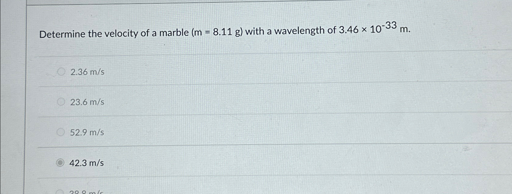 Solved Determine the velocity of a marble )=(8.11g ﻿with a | Chegg.com