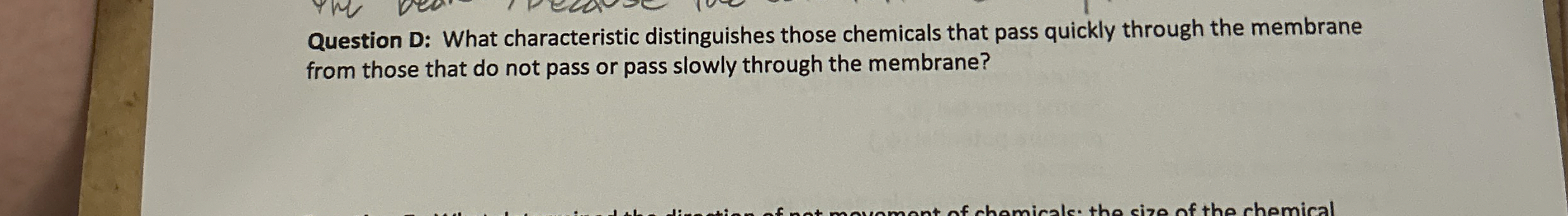 Solved Question D: What characteristic distinguishes those | Chegg.com