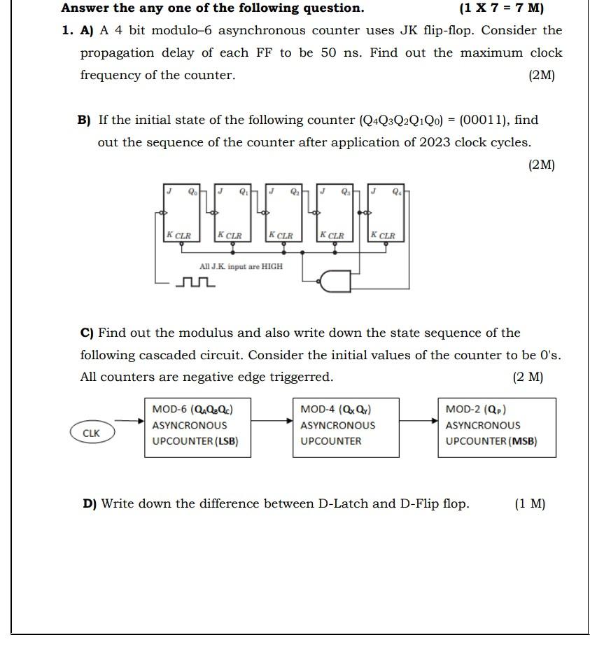 Solved Answer the any one of the following question. (1 77 = | Chegg.com
