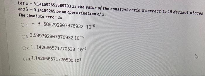 Solved The truncation error in calculating f(2) for f(x) = | Chegg.com
