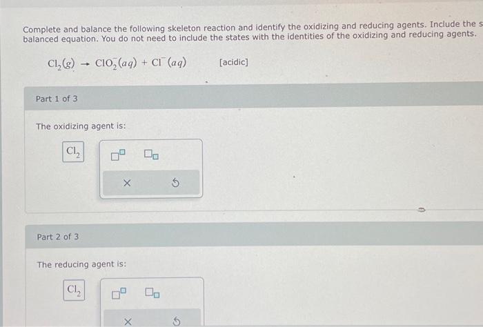 Solved Complete and balance the following skeleton reaction | Chegg.com
