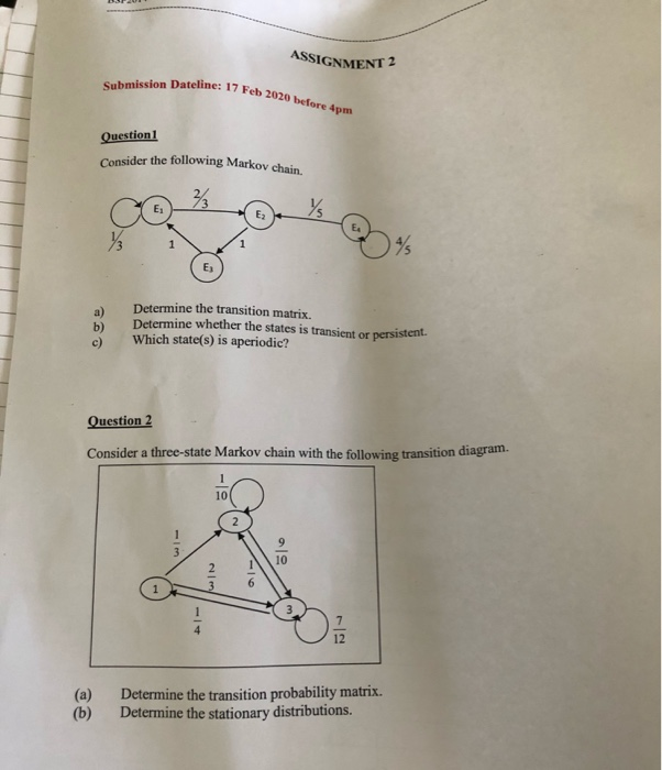 Solved ASSIGNMENT Submission Dateline: 17. Dateline: 17 Feb | Chegg.com