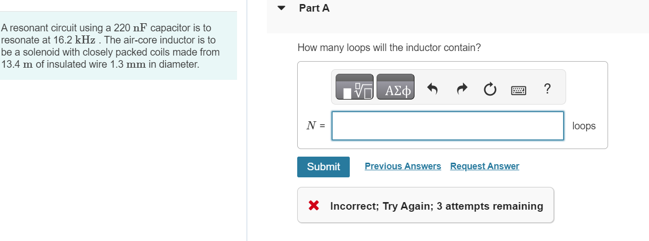 Solved A resonant circuit using a 220nF ﻿capacitor is | Chegg.com