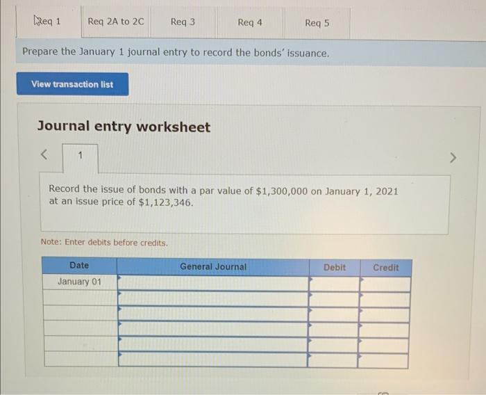 Solved Prepare the January 1 journal entry to record the | Chegg.com