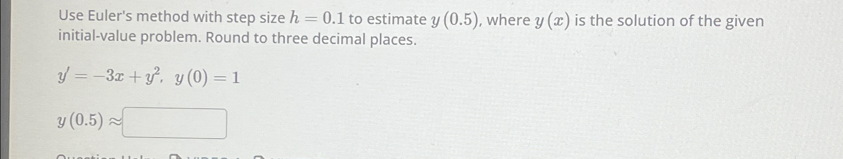 Solved Use Euler's method with step size h=0.1 ﻿to estimate | Chegg.com