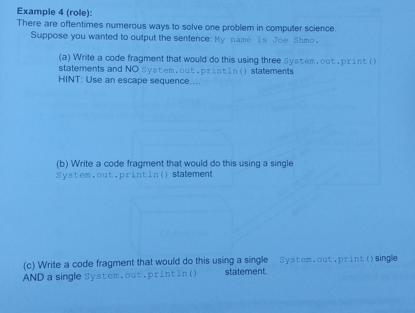 Solved Example 4 (role): There are oftentimes numerous ways | Chegg.com