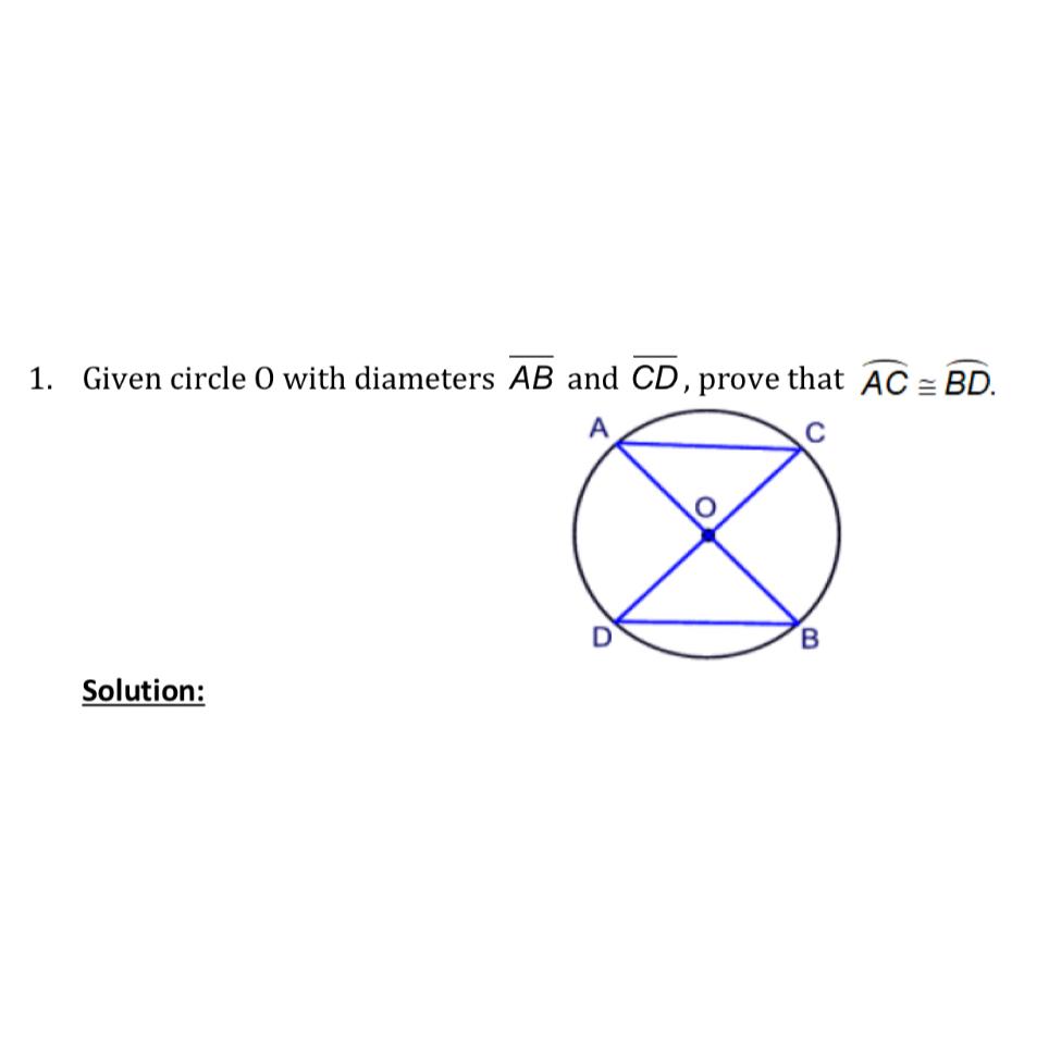 Solved Given circle 0 ﻿with diameters ?bar (AB) ﻿and | Chegg.com