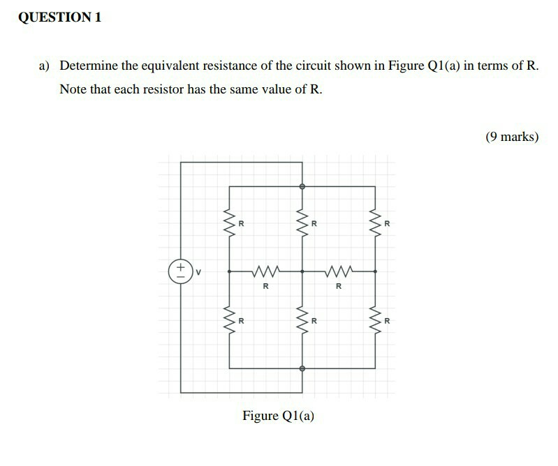 Solved QUESTION 1 a) Determine the equivalent resistance of | Chegg.com