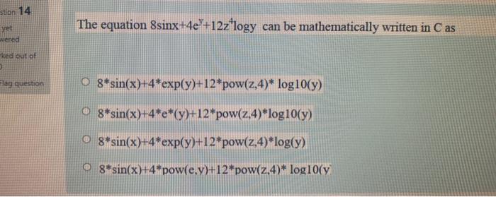 Solved 3 Identify the incorrect C expressions of math | Chegg.com