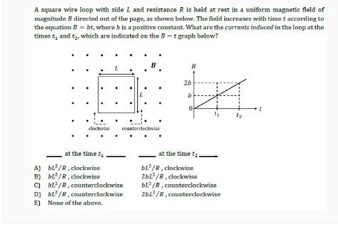Solved A square wire loop with side L and resistance R is | Chegg.com