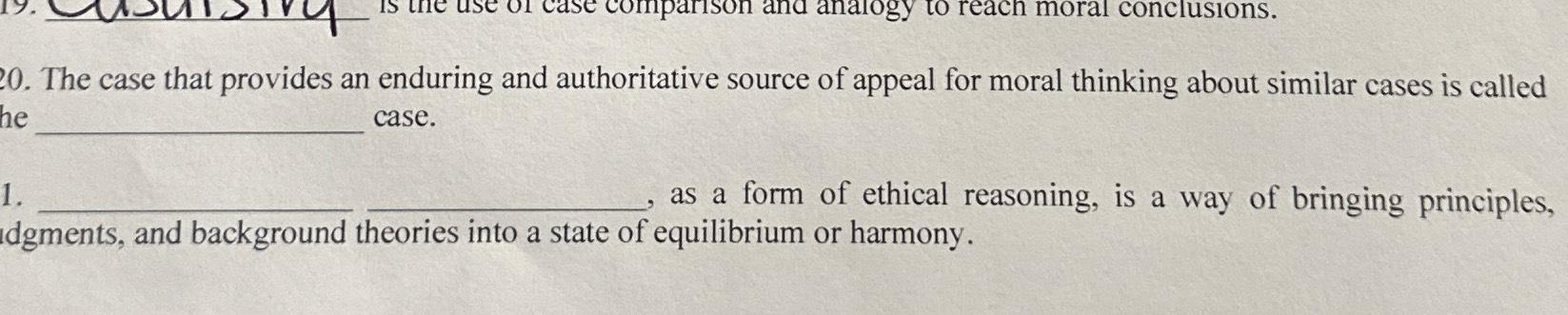 Solved The case that provides an enduring and authoritative | Chegg.com