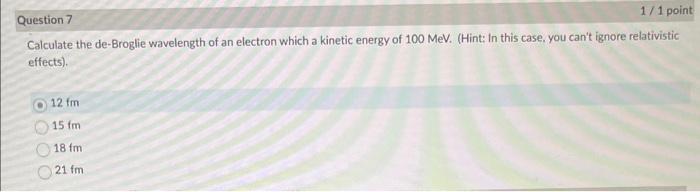 Solved Calculate the de-Broglie wavelength of an electron | Chegg.com