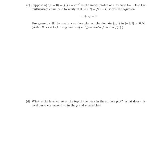 Solved 1. Consider the multivariate function u(x,t), a | Chegg.com