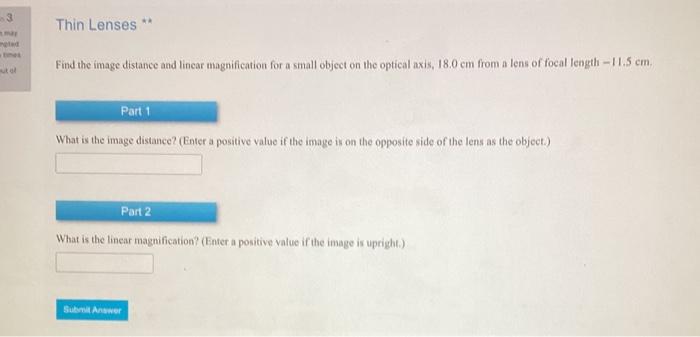 Solved Find the image distance and linear magnification for | Chegg.com