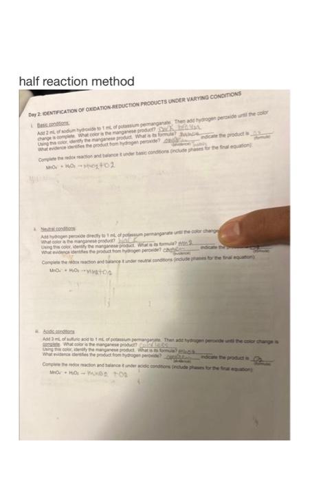 1−MnO4−+H2O2→MnO2+O2 2- MnO4+H2O2=mn2+O2 | Chegg.com