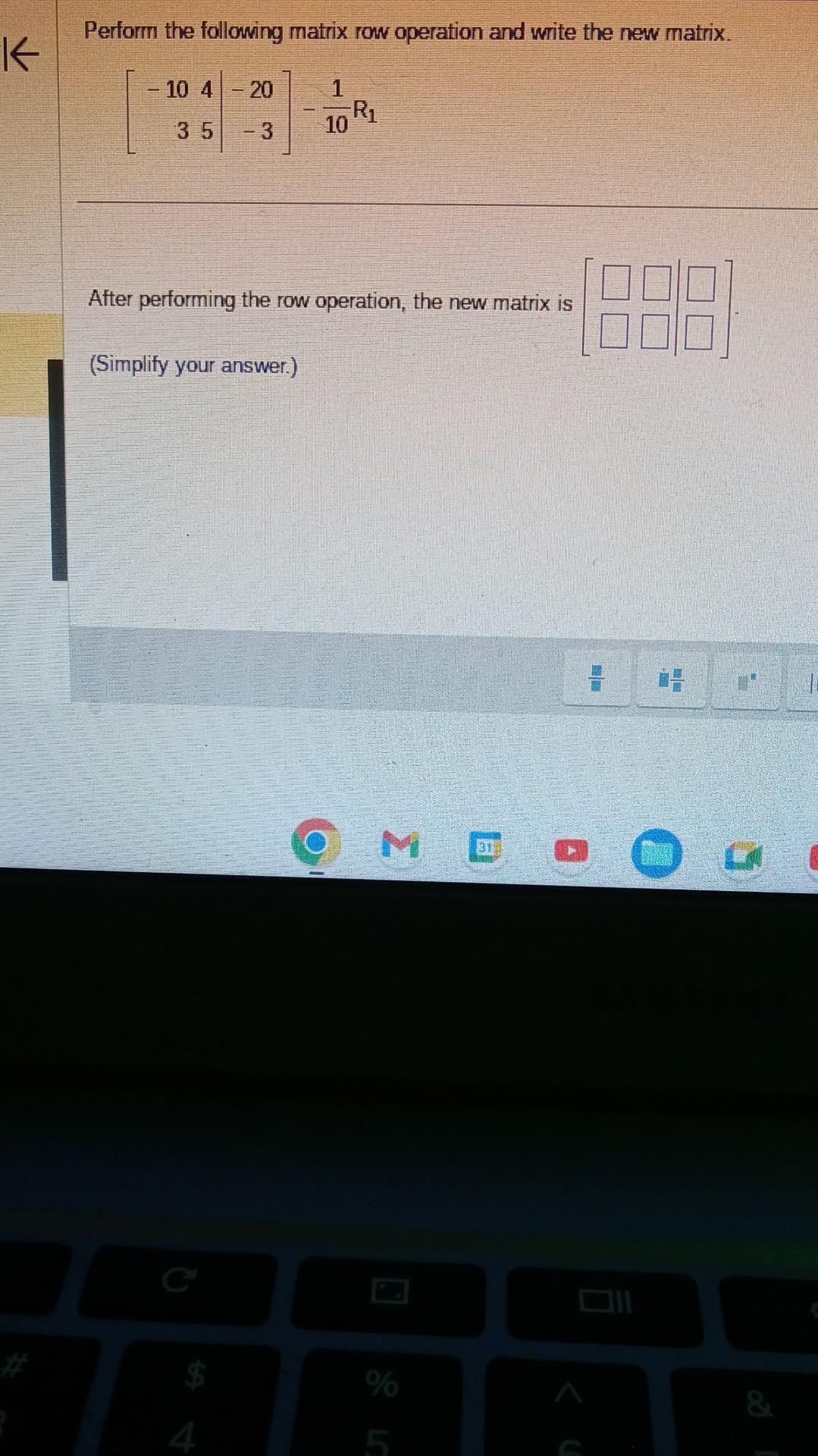 Solved Perform the following matrix row operation and write | Chegg.com