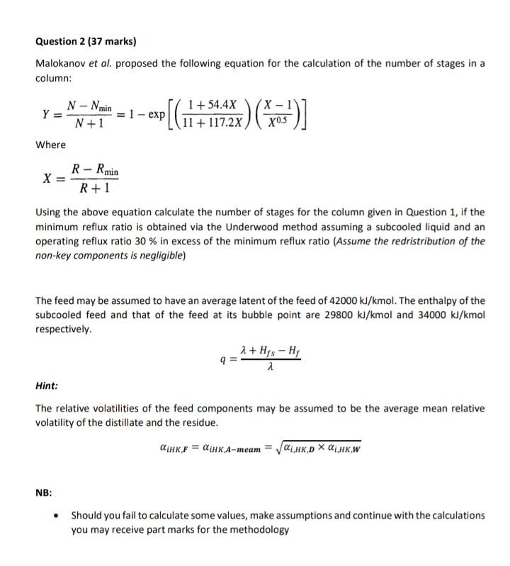 Question 2 (37 marks) Malokanov et al. proposed the | Chegg.com