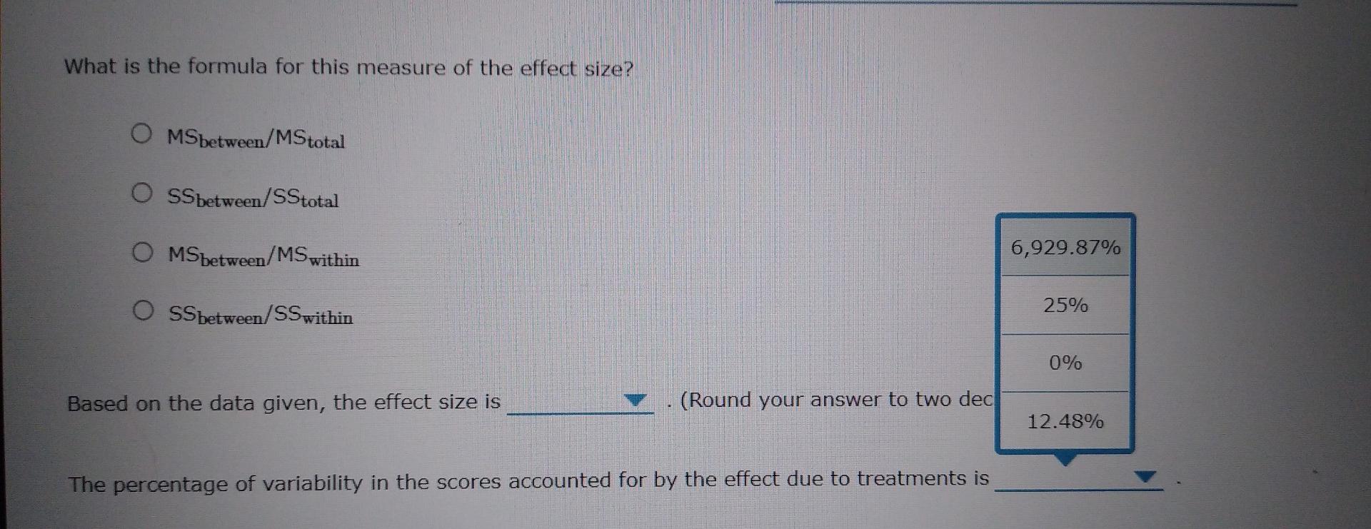 Solved 9. Effect size and ANOVA Amit Almor, a psychology | Chegg.com