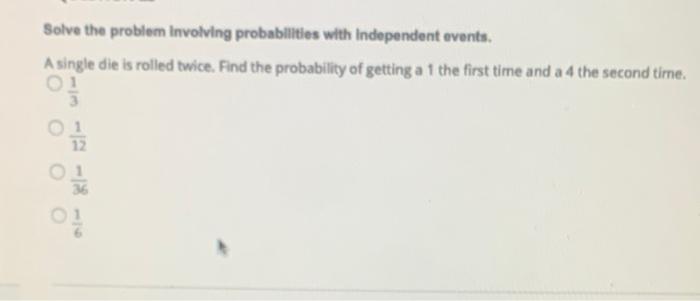 Solved Solve the problem involving probabilities with | Chegg.com