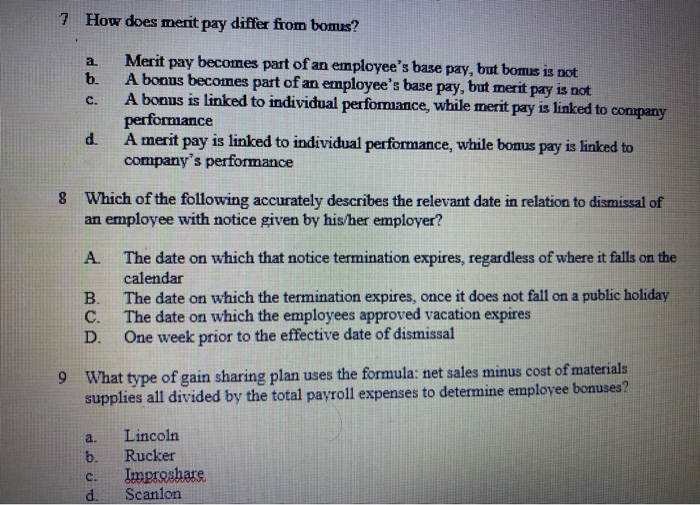 Solved 7 How Does Merit Pay Differ From Bomus A B C Merit Chegg solved-7-how-does-merit-pay-differ-from-bomus-a-b-c-merit-chegg