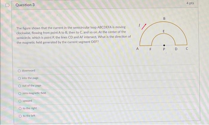 Solved The figure shows that the current in the semicircular | Chegg.com