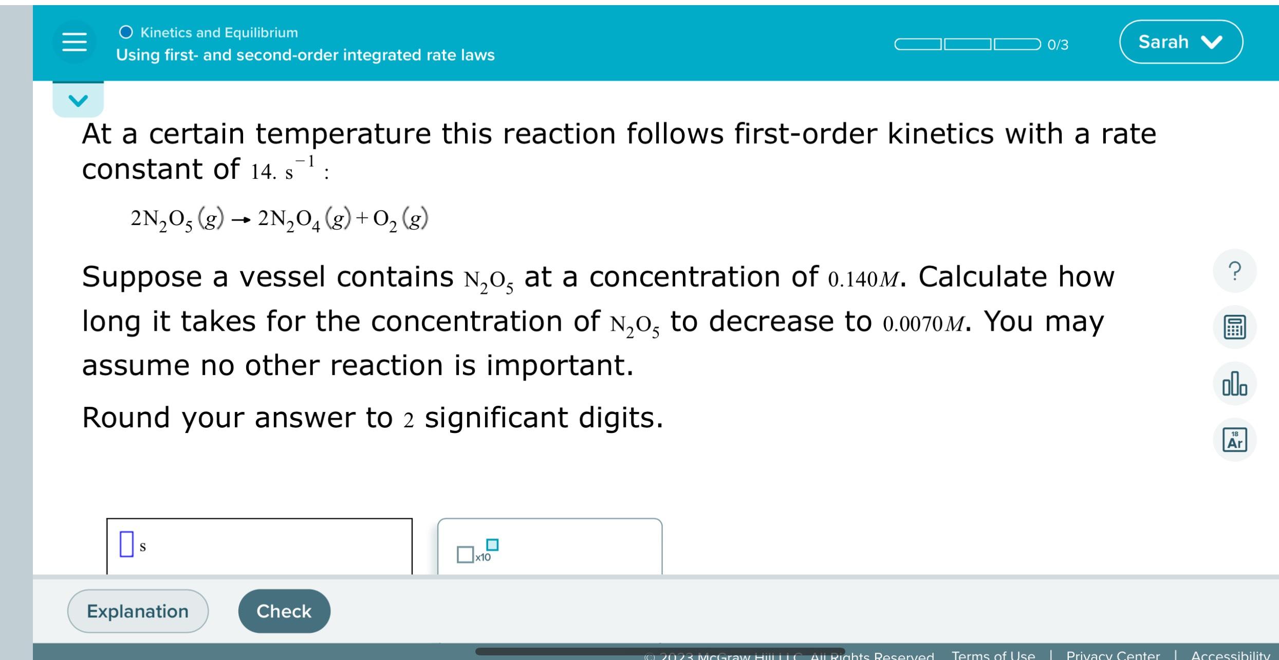 Solved Kinetics and EquilibriumUsing first- ﻿and | Chegg.com