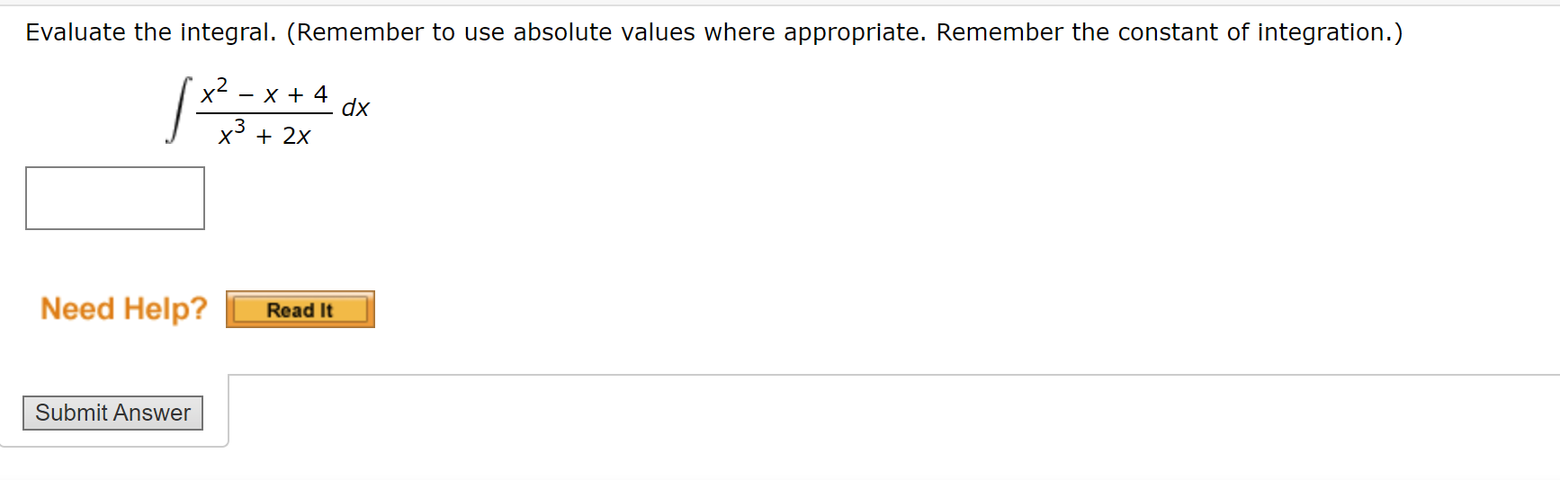 Evaluate the integral. (Remember to use absolute | Chegg.com
