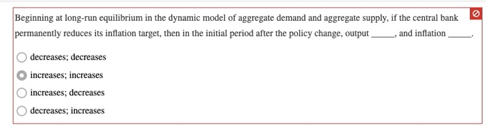 Solved Beginning at long-run equilibrium in the dynamic | Chegg.com