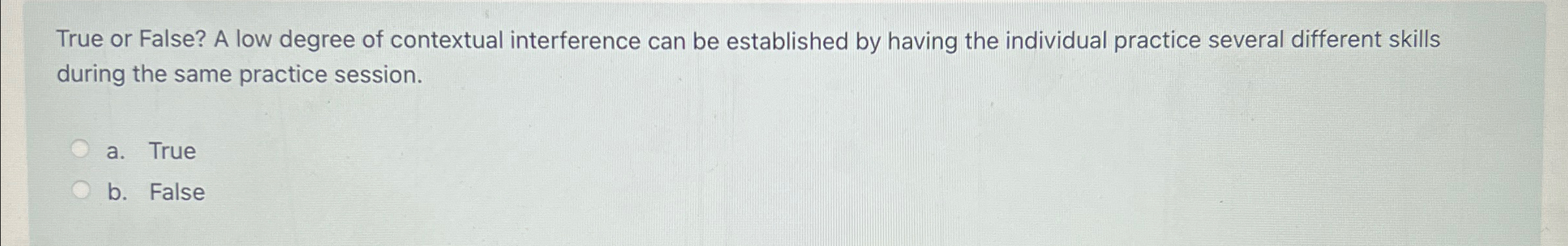 Solved True or False? A low degree of contextual | Chegg.com