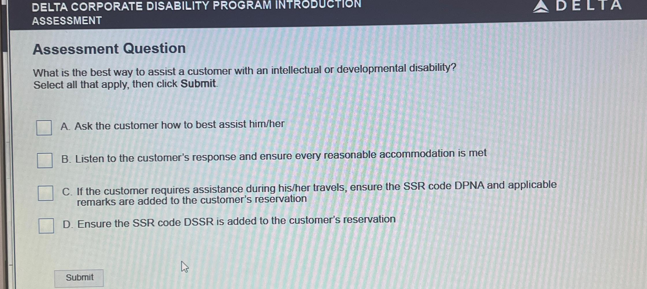 Solved DELTA CORPORATE DISABILITY PROGRAM INTRODUCTION | Chegg.com