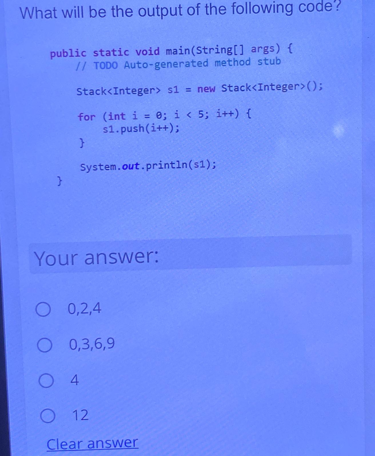 Solved What will be the output of the following code?public | Chegg.com