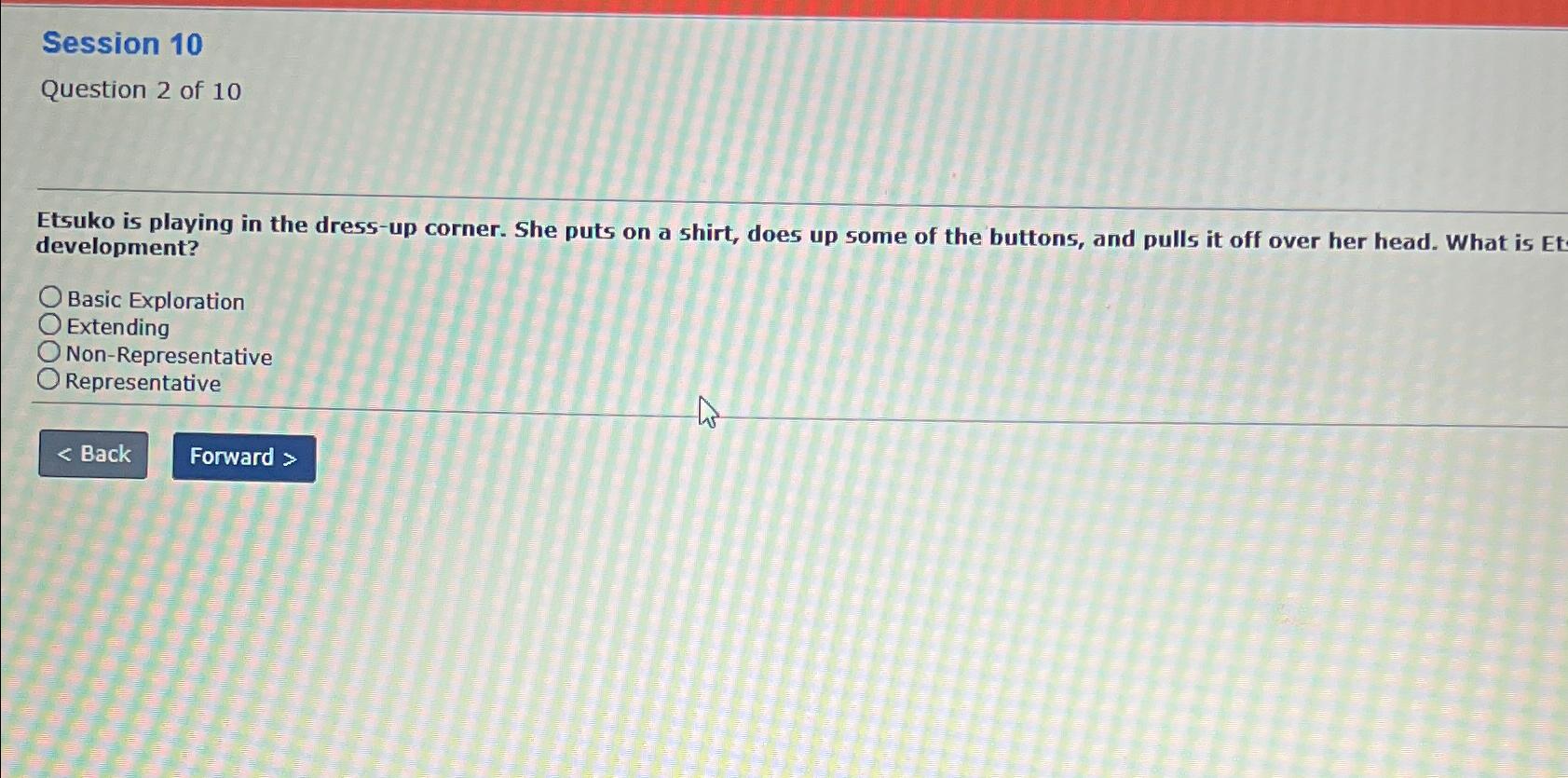 Solved Session 10Question 2 ﻿of 10Etsuko is playing in the | Chegg.com