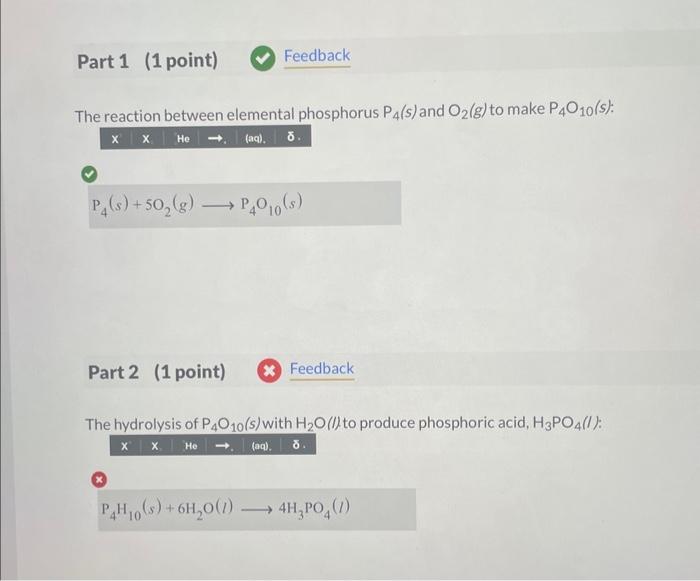 Solved The reaction between elemental phosphorus P4( s) and | Chegg.com