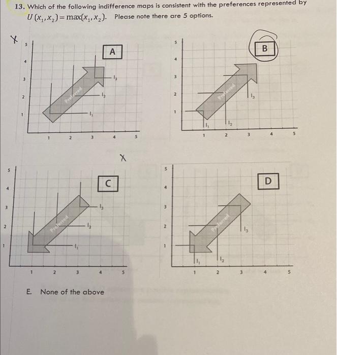 Solved 13. Which of the following indifference maps is | Chegg.com