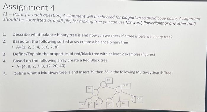 Solved Assignment 4 (1 - Point for each question, Assignment | Chegg.com