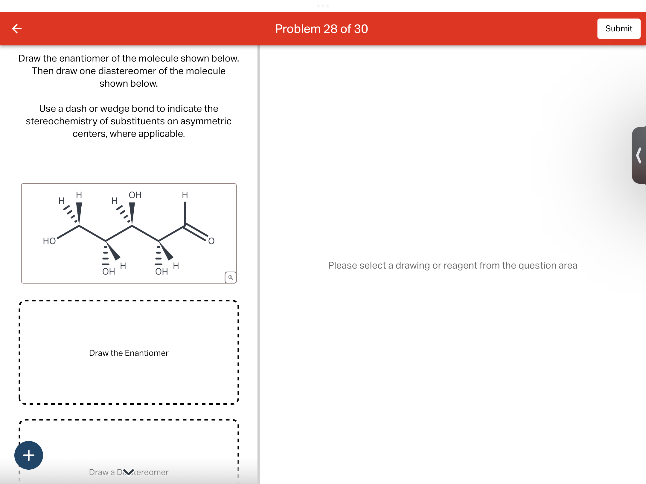 Solved Darw the enantiomer of the molecule below then the | Chegg.com