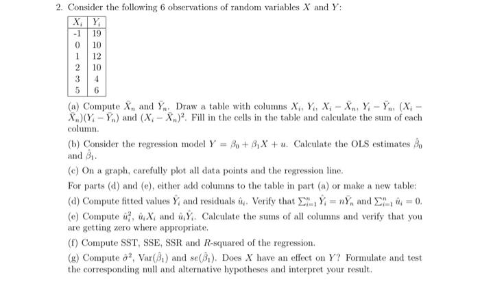 Solved (a) Compute X~n and Yˉn. Draw a table with columns | Chegg.com