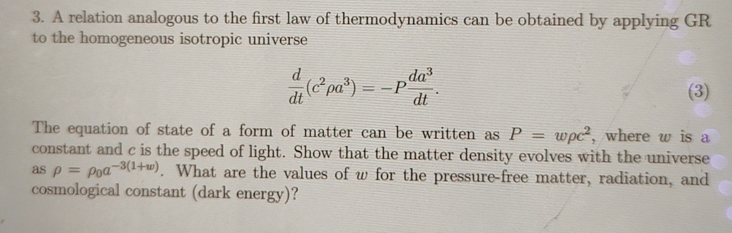 Solved A relation analogous to the first law of | Chegg.com