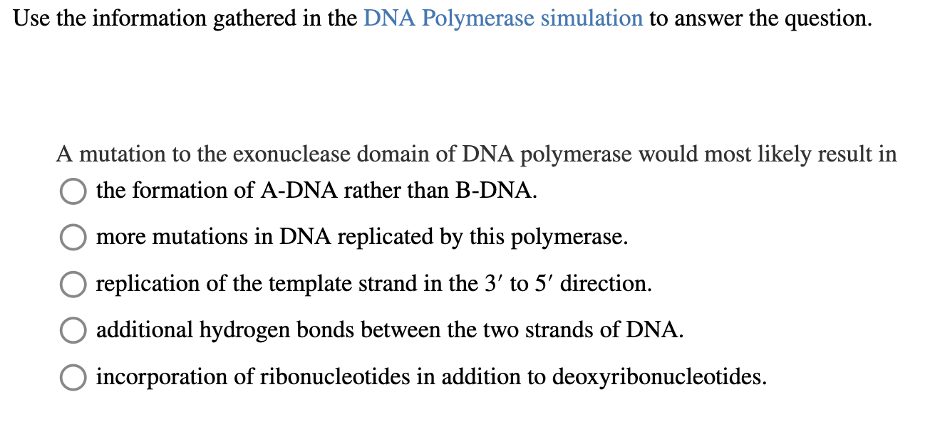 Solved Use the information gathered in the DNA Polymerase | Chegg.com