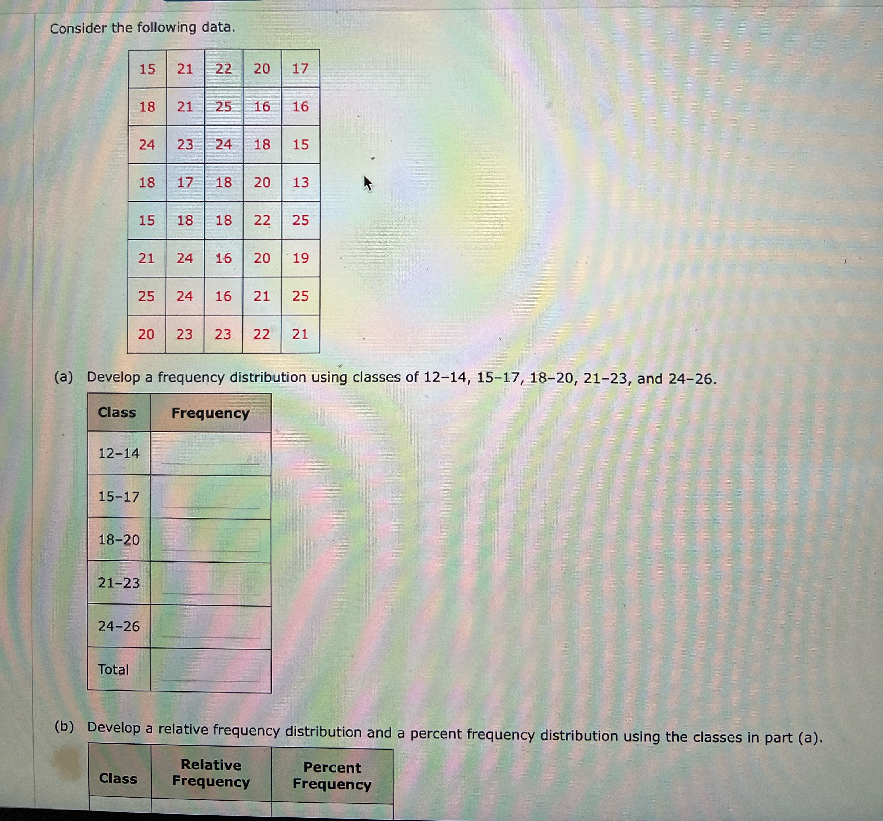 Solved Consider the following | Chegg.com