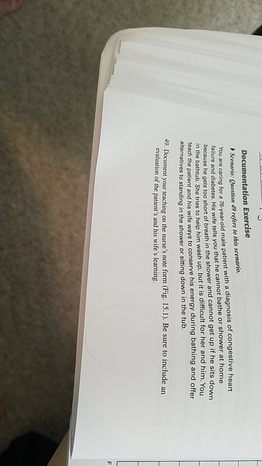 Solved Documentation Exercise Scenario: Question 49 refers | Chegg.com