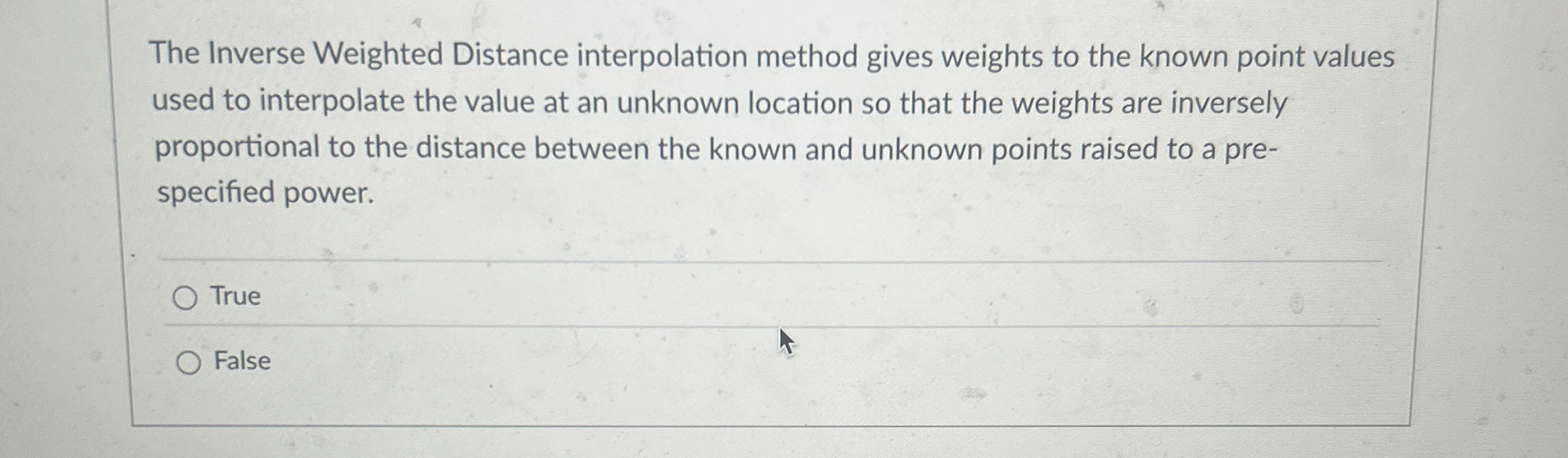 Solved The Inverse Weighted Distance interpolation method | Chegg.com