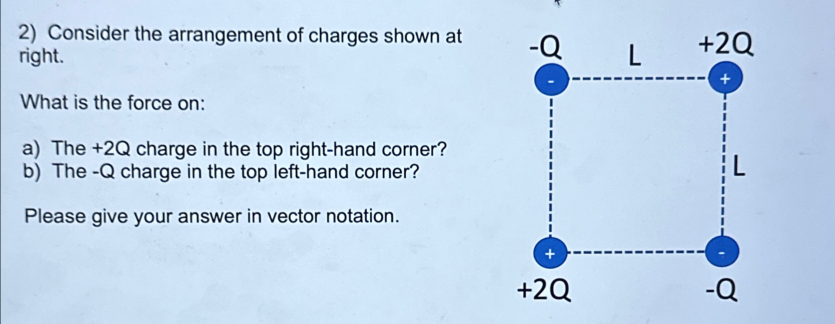 Solved Consider the arrangement of charges shown at | Chegg.com