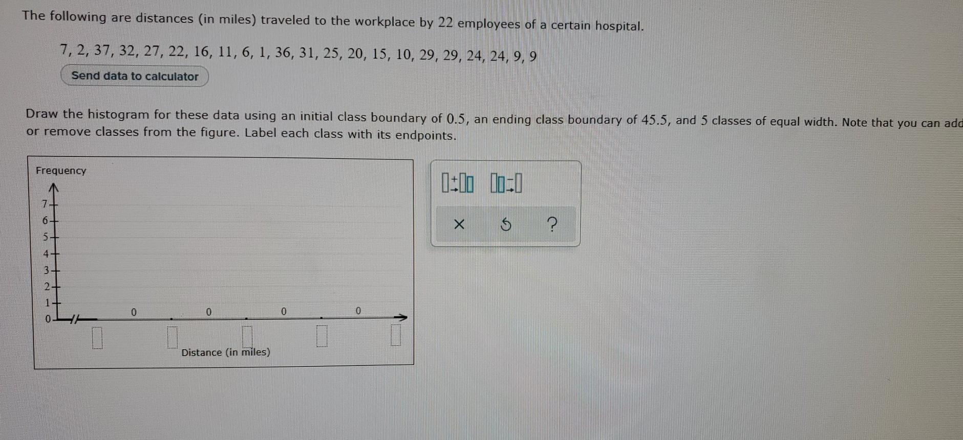 Solved The following are distances (in miles) traveled to | Chegg.com