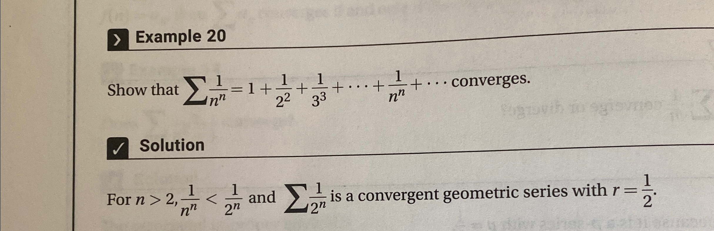 Solved Example 20Show that ∑??1nn=1+122+133+cdots+1nn+cdots | Chegg.com