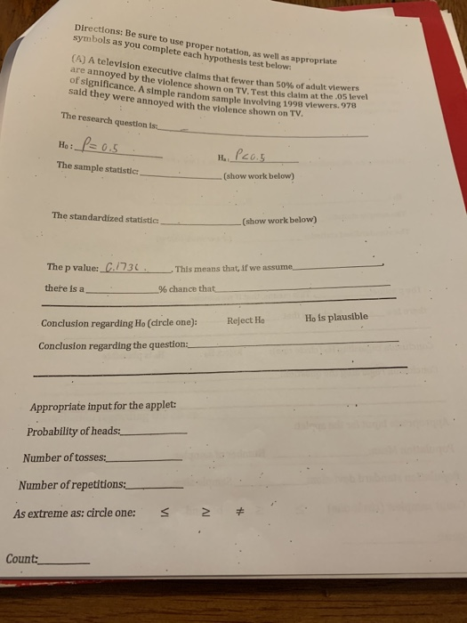 Solved Directions: Be sure to use proper notation, as well | Chegg.com