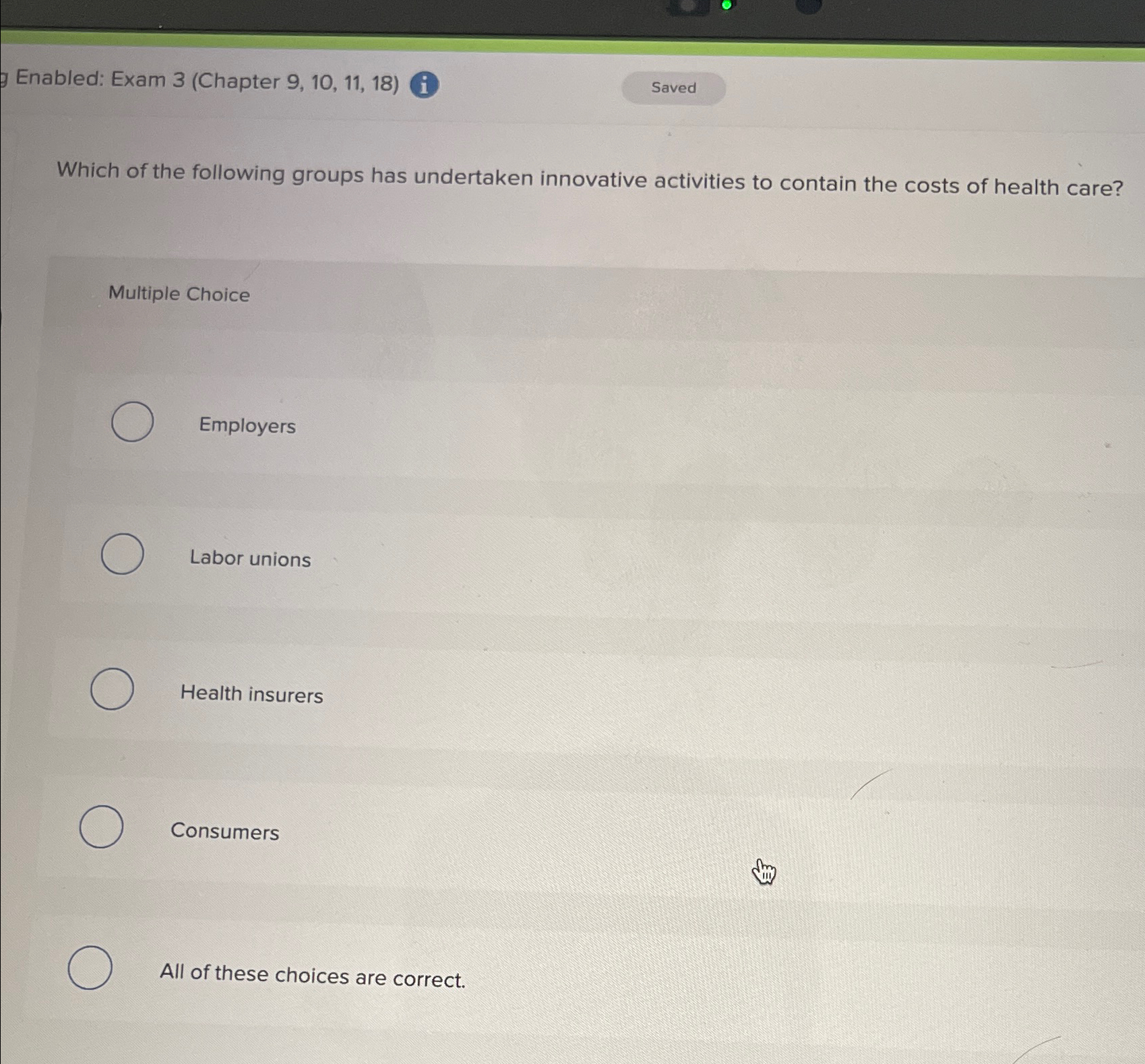 Solved Enabled: Exam 3 (Chapter 9, 10, 11, 18)Which of the | Chegg.com