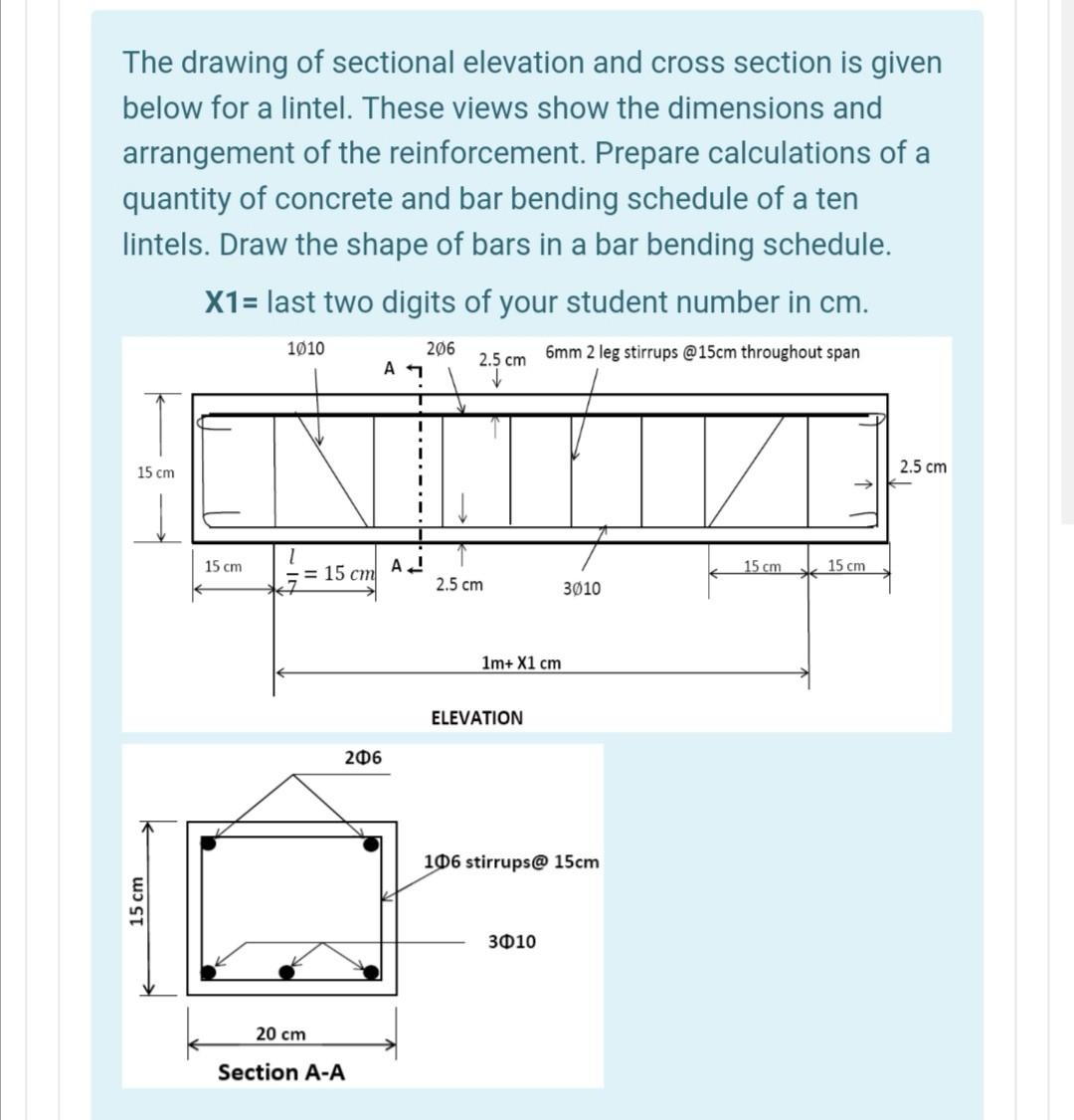 Solved The drawing of sectional elevation and cross section | Chegg.com