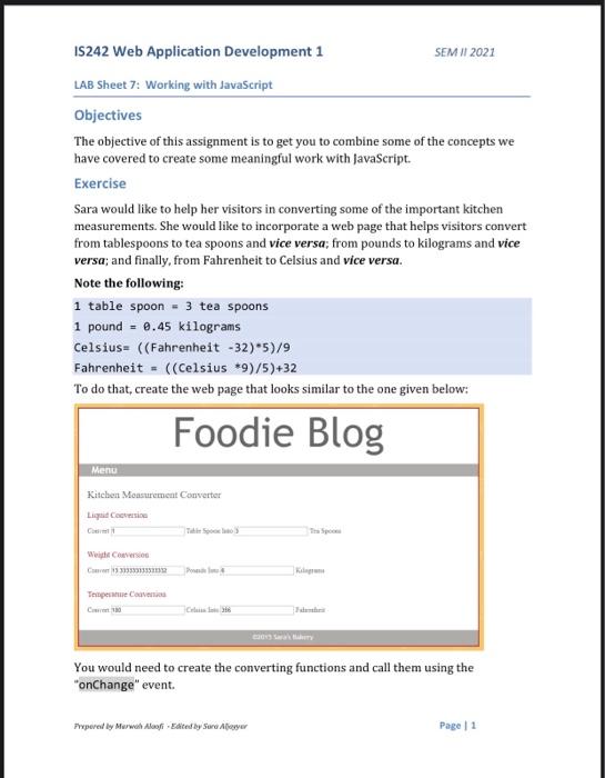 Solved SEM II 2021 15242 Web Application Development 1 LAB | Chegg.com