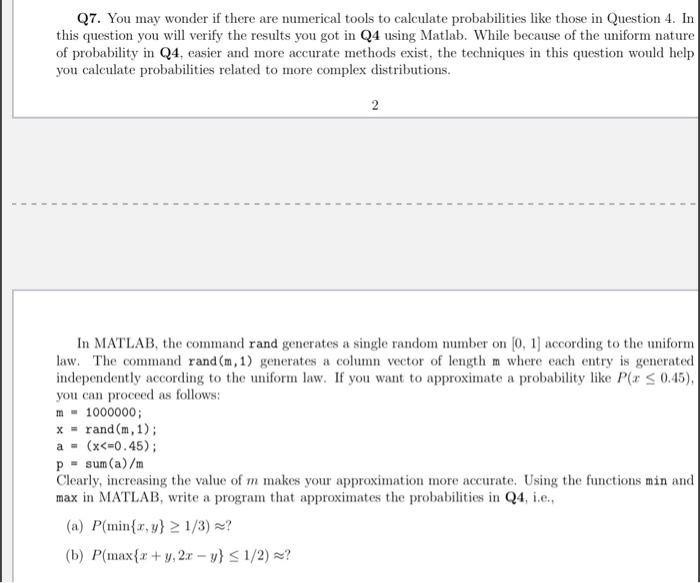 Solved Q7. You may wonder if there are numerical tools to | Chegg.com